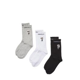K by KARL LAGERFELD Karl Lagerfeld Socken Herren Gr&ouml;&szlig;e 43/46 grau / schwarz / wei&szlig;