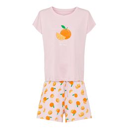 Vivance Pyjama Damen Gr&ouml;&szlig;e M orange / altrosa Winterkleid