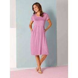 WITT Damen Jerseykleid gerafft, mit Taschen, orchidee, Größe 56