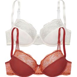 Nuance by Lascana Damen B&uuml;gel-BH, zimt-orange+creme, Gr&ouml;&szlig;e 90B