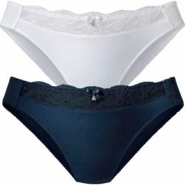 Nuance by Lascana Damen Slip, marine+wei&szlig;, Gr&ouml;&szlig;e 44/46