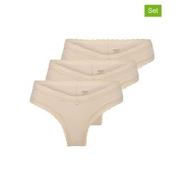 Only 3er-Set: Slips in Beige - 63% | Gr&ouml;&szlig;e L | Damen-unterteile