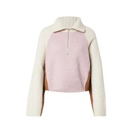 MONKI Pullover Damen Größe L braun / rosa / weiß