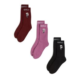 K by KARL LAGERFELD Karl Lagerfeld Socken 'Ikon' Damen Gr&ouml;&szlig;e 39/42 rosa / bordeaux / schwarz