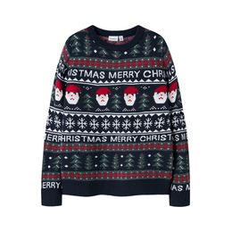 NAME IT Sweater 'NKNRastokka' boy size 116 Sapphire / Dark green / Red / White