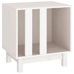 vidaXL Hundehütte Massivholz Kiefer Hundehöhle Hundebett weiß 50 cm, 40 cm, 52 cm