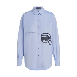 K by KARL LAGERFELD Karl Lagerfeld Bluse Damen Gr&ouml;&szlig;e S/M hellblau / schwarz