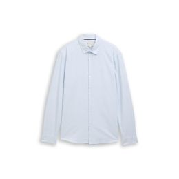 Tom Tailor Denim Herren Regular Fit Hemd mit Logo-Stickerei, blau, Uni, Gr. S