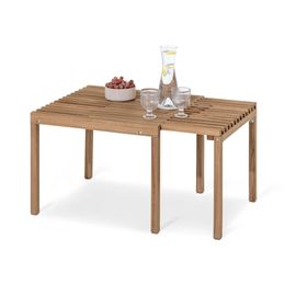 Tchibo - Ausziehbarer Couchtisch »Tinus« - 60x60x45cm - braun - Akazienholz / Stahl / Polypropylen