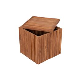 DeVries Sitzhocker mit Stauraum - 45x45x45cm - taupe - Holz