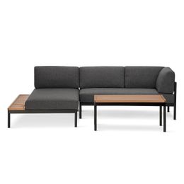 Tchibo - Lounge-Ecke &raquo;Elin&laquo; - 250,5x151,5x77cm - anthrazit - Aluminium / Eukalyptus-Massivholz / Stahl