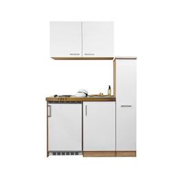 respekta Minik&uuml;che mit Apothekerschrank - 130x60x200cm - braun - Kunststoff