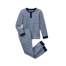 Tchibo - Kinder-Pyjama - Jungen - Gr. 110/116 - hellblau/gestreift