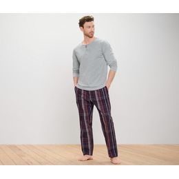 Tchibo - Pyjama mit gewebter Hose - Herren - Gr. S - grau/kariert