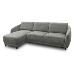 Domo Eck-Schlafsofa &raquo;Visby&laquo; - 249x158x87cm - grau - Polyester / Holz / Eichenholz