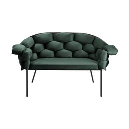 Eglo 2er-Sofa »Manambolosy« - 130x80x65cm - schwarz - Polyester / Schaumstoff / Metall