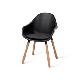 Tchibo - Schalenstuhl aus recyceltem Kunststoff - 58x61x84cm - schwarz - Eukalyptus-Massivholz / Polypropylen / Polyurethan