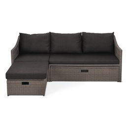 Tchibo - Auszieh-Schlafsofa &raquo;Thore&laquo; mit Stauraum - 204,5x143x84cm - anthrazit - Aluminium / Polyethylen / Polyester