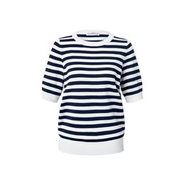 Tchibo - Feinstrick-Pullover - Damen - Gr. L - dunkelblau/gestreift
