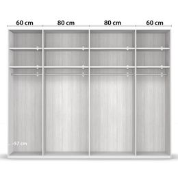 Rauch Black 20Up Schwebet&uuml;renschrank &raquo;Basic&laquo; - 280x68x223cm - grau -