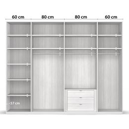 Rauch Schwebet&uuml;renschrank Black 20Up &raquo;Premium&laquo; - 280x68x223cm - wei&szlig; -