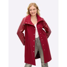 sheego by Joe Browns sheego Gro&szlig;e Gr&ouml;&szlig;en Kurzmantel im Biker-Stil, Materialmix, kirsche, Gr&ouml;&szlig;e 44 - Damen