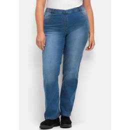 sheego Große Größen Bootcut-Jeans in Schlupfform, blue-stone-washed, Größe 56 - Damen
