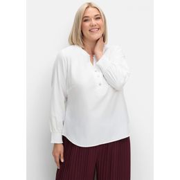 sheego Große Größen Schlupfbluse mit Rüschen-Details, weiß, Größe 44 - Damen