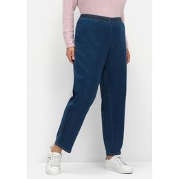 sheego Große Größen Schlupfjeans in Stretch-Qualität, dark blue, Größe 40 - Damen