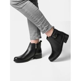 sheego Große Größen Stiefelette mit Zierband und Schnalle, schwarz, Größe 40 - Damen
