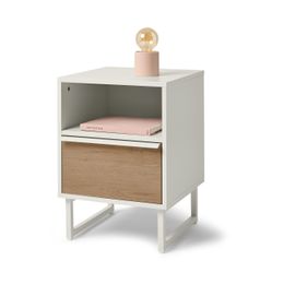 Tchibo - Nachttisch »Leeg« mit 1 Schublade - 40x40x56cm - hellgrau - Holz / Stahl