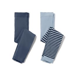 Tchibo - 2 Kinder-Feinstrumpf-Leggings - M&auml;dchen - Gr. 98/104 - blau/gestreift