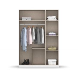 Tchibo - Kleiderschrank &raquo;Alvara&laquo; mit Spiegel - 136x54x197cm - wei&szlig; -