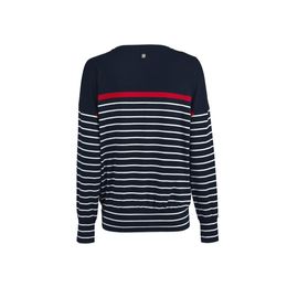 Tchibo - Shirt mit Fledermaus&auml;rmeln - Damen - Gr. M - dunkelblau/gestreift