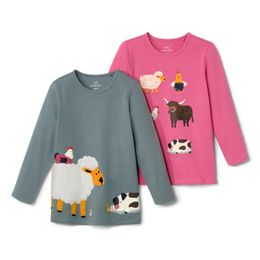 Tchibo - 2 Kleinkind-Langarmshirts - Baby - Gr. 86/92 - blau