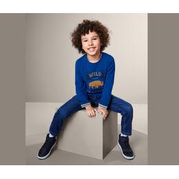 Tchibo - 2 Langarmshirts - Jungen - Gr. 110/116 - dunkelblau/print