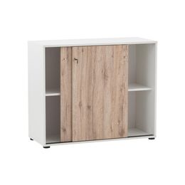 Tchibo - Schiebet&uuml;renschrank mit abschlie&szlig;baren T&uuml;ren &raquo;Serie 400&laquo; - 100x41x83,5cm - silber -