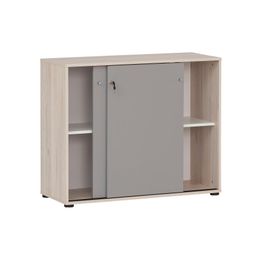 Tchibo - Schiebet&uuml;renschrank mit abschlie&szlig;baren T&uuml;ren &raquo;Serie 400&laquo; - 100x41x83,5cm - silber -