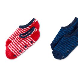 Tchibo - 2 Paar Hausschuhsocken - M&auml;dchen - Gr. 31-34 - dunkelblau/gestreift