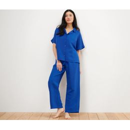 Tchibo - Leinen-Pyjama - Damen - Gr. 36 - dunkelblau