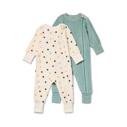 Tchibo - 2 Baby-Nicki-Pyjamas - Baby - Gr. 62/68 - wei&szlig;/print