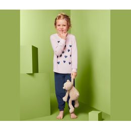 Tchibo - Nicki-Pyjama - Kinder - Gr. 110/116 - dunkelblau/print