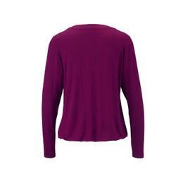 Tchibo - Langarmshirt mit dekorativem Ausschnitt - Damen - Gr. S - dunkelrosa