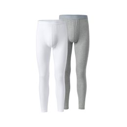 Tchibo - 2 lange Unterhosen - Herren - Gr. L/6 - weiß