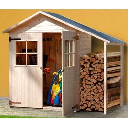 Weka Garten- und Terassenschrank mit Anbaudach - 245x105x216cm - grau -