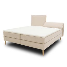 Tchibo - Domo Boxspringbett mit Rückenfunktion inkl. Topper - 187x210x85cm - beige - Polyester / Nylon / Holz