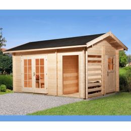 Weka Gartenhaus mit (Holz-)Lagerplatz und Zusatzraum - 450x300x290cm - braun -
