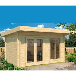 Weka Premium-Wochenendhaus - 460x360x231cm - naturfarben -