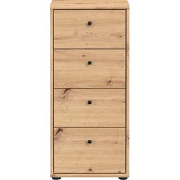 Kommode FORTE "Tempra", braun (artisan eiche), B:38,6cm H:85,5cm T:34,8cm, Dekorfolie, FSC-zertifizierter Holzwerkstoff, Sideboards, Breite 38,6 cm