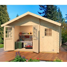 Weka Gartenhaus mit 2 seperaten R&auml;umen - 420x260x270cm - naturfarben -